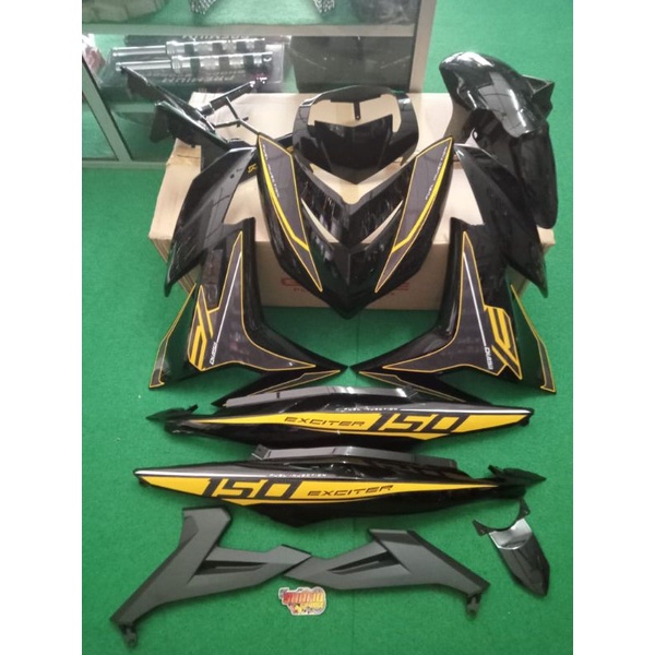 coverset full black exciter kuning y15 v1 v2 | Shopee Malaysia