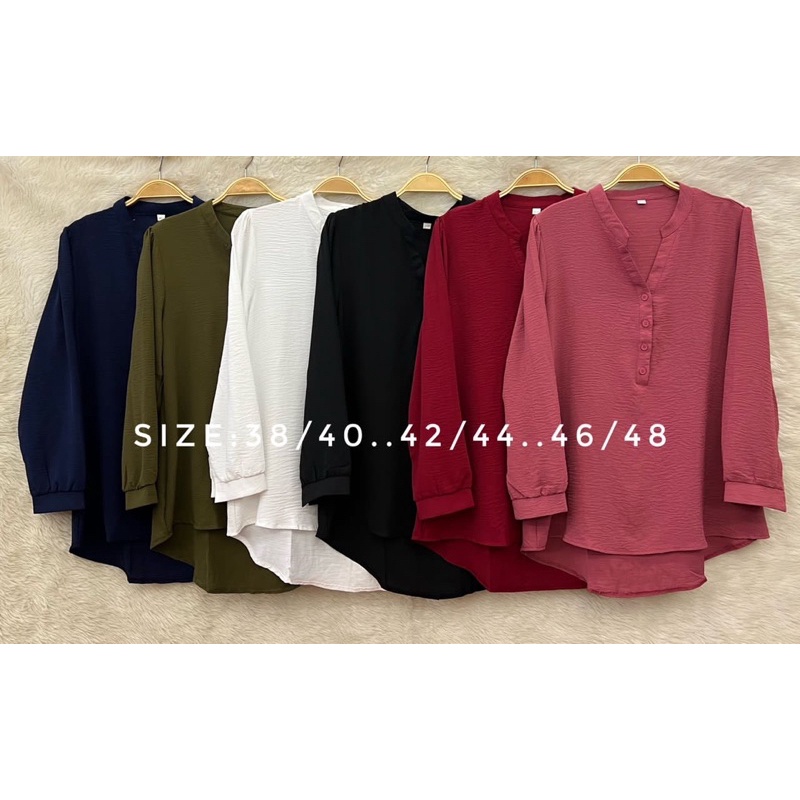 LAILA BLOUSE POLYESTER PLUSSIZE 38-56 | Shopee Malaysia