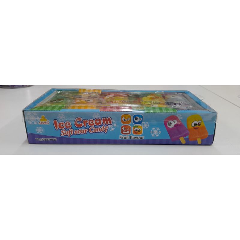 SANWA ICE CREAM SOFT SOUR CANDY FRUIT FLAVOUR (10G X 30PCS) | Shopee ...