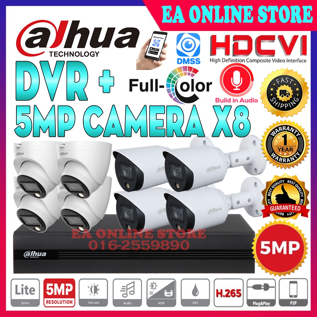 DAHUA Full Colour Audio 8-CHANNEL 5MP Full HD 1920P CCTV 5.0MP 8CH DVR ...