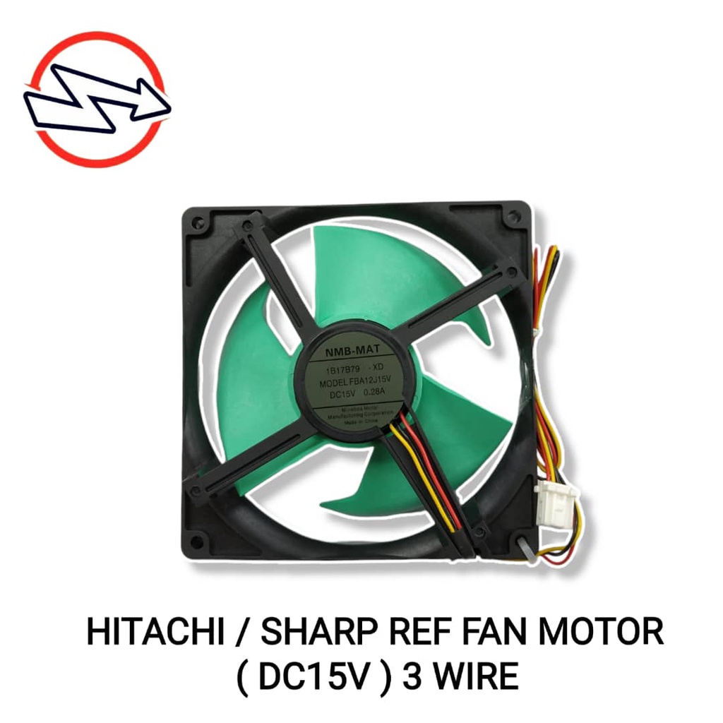 HITACHI / SHARP REFRIGERATOR FAN MOTOR DC15V 3 WIRE / FRIDGE FAN MOTOR / MOTOR KIPAS PETI SEJUK ...