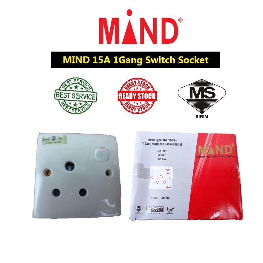 MIND 2K151 15A Switch Socket | Shopee Malaysia
