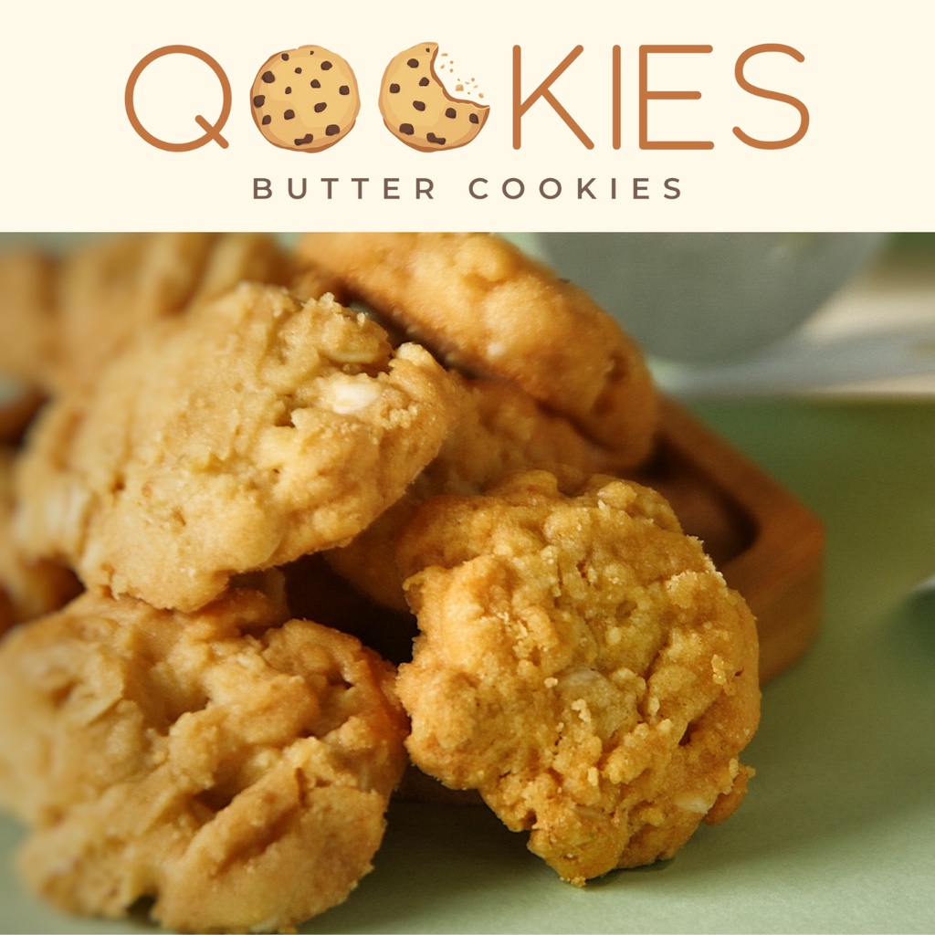 FRENCH Qookies Butter Cookies - White Chocolate & Rolled Oats (Premium ...