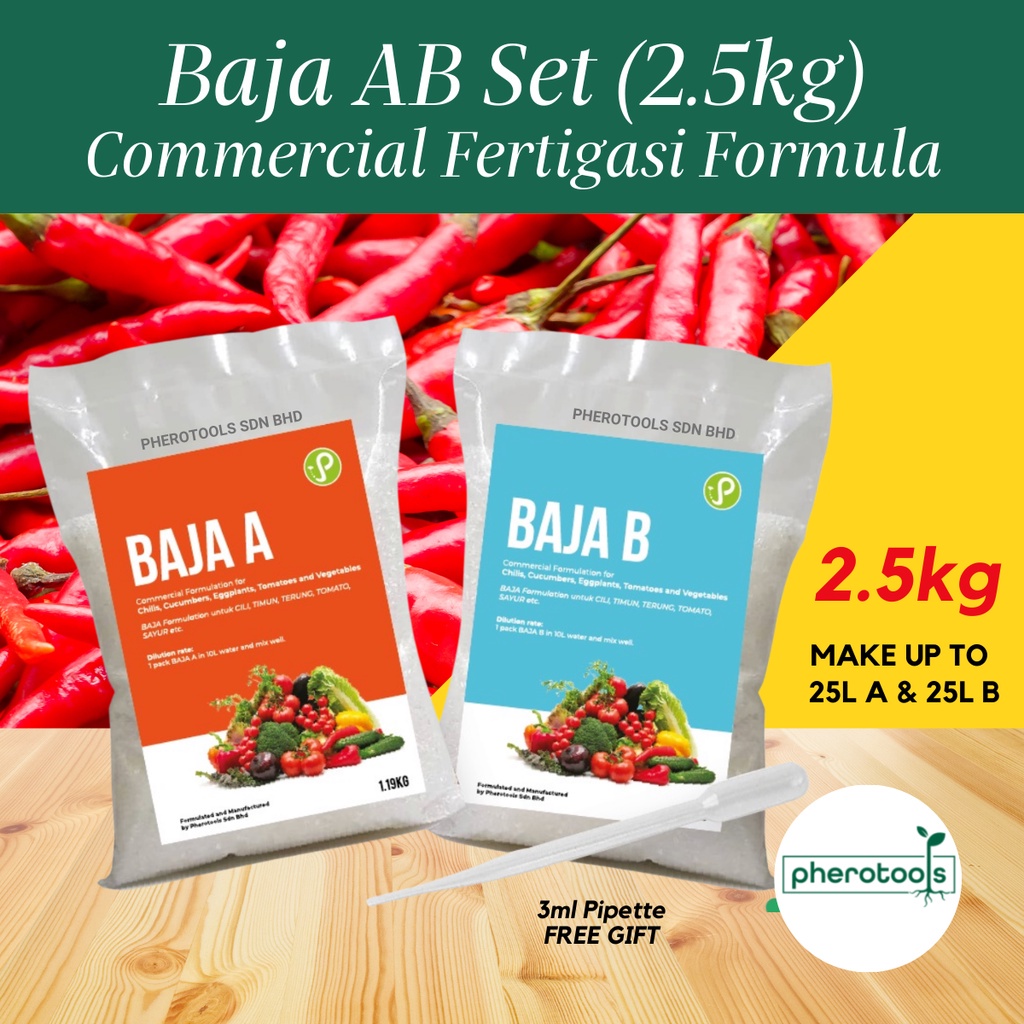Pherotools 2.5KG Set BAJA AB Cili/Timun/Terung/Sayur/Tomato/Rockmelon ...