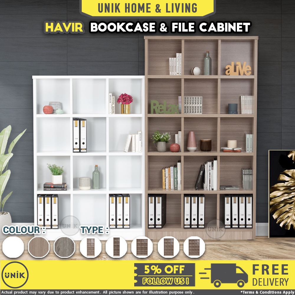 [UNIK] Havir Bookcase Bookshelf File Cabinet Storage Shelf | Rak ...