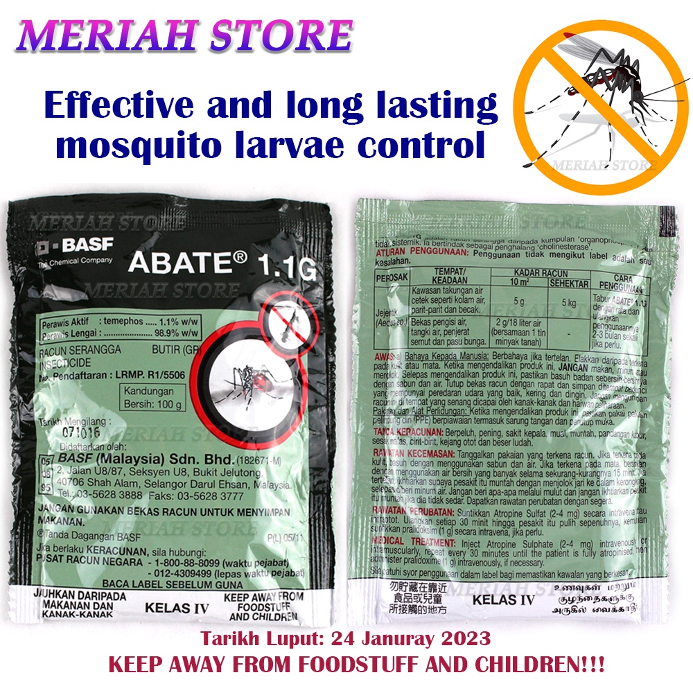 BASF B1100 Abate 1.1G Aedes Mosquito Larvae Killer (100g)(1 pack only ...