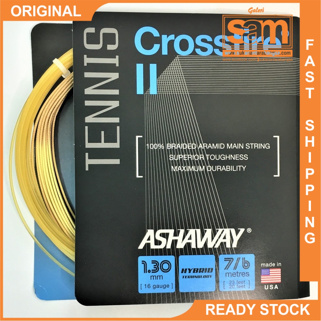 ASHAWAY Tennis String ‘CROSSFIRE II’ 1.30MM (16gauge) HYBRID SET ...