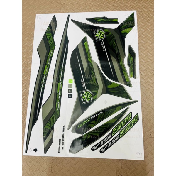 Yamaha Y15 Y15zr Body Cover Stripe Sticker 2022 (ori design) hijau ...