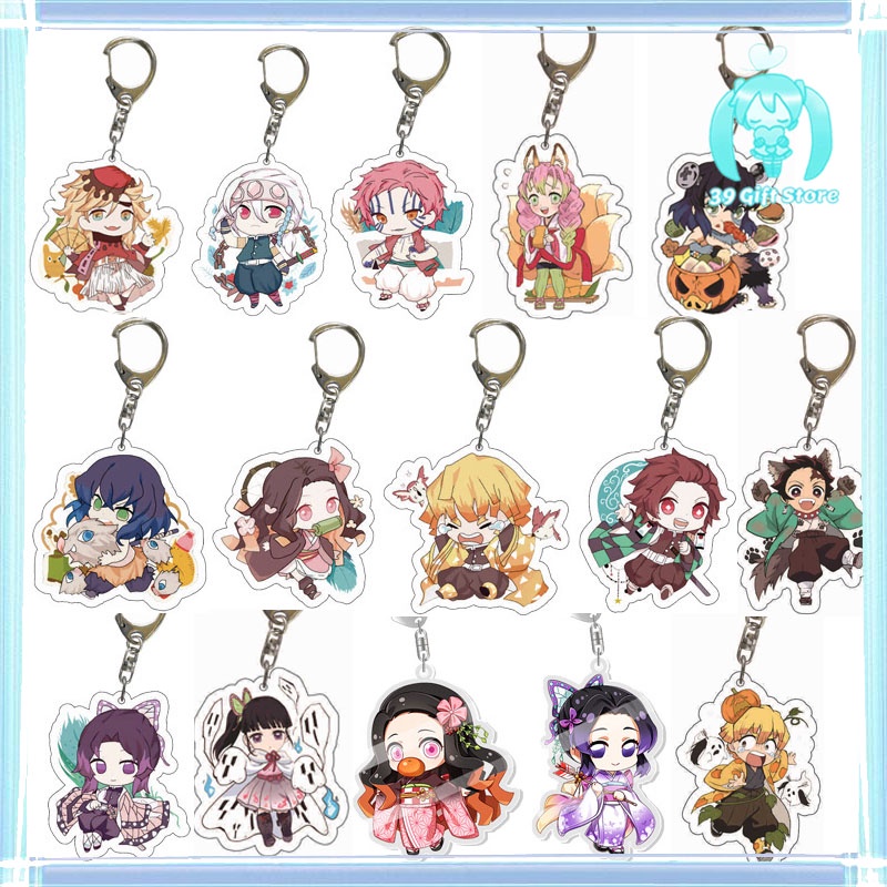 Demon Slayer 6CM Cute Keychains Tanjiro Nezuko Zenitsu Inosuke 鬼灭之刃 钥匙扣 ...