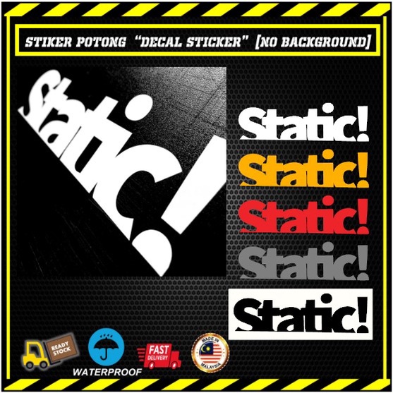 STATIC JDM CAR STICKER. WINDSHEILD STIKER.BUMPER STICKER. DECAL STICKER ...