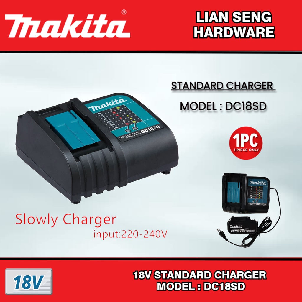 MAKITA 18V STANDARD BATTERY CHARGER - MODEL : DC18SD | Shopee Malaysia