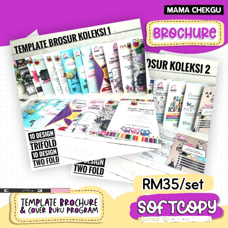 SOFTCOPY Template Brosur & Cover Buku Program Editable PowerPoint ...