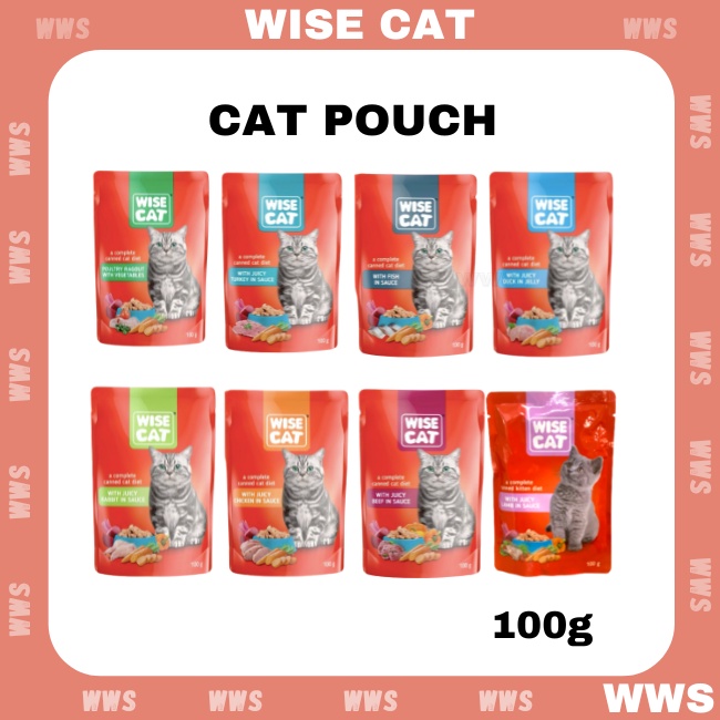 WiseCat Cat Wet Food # Cat Pouch # Makanan Basah Kucing # 100g | Shopee ...