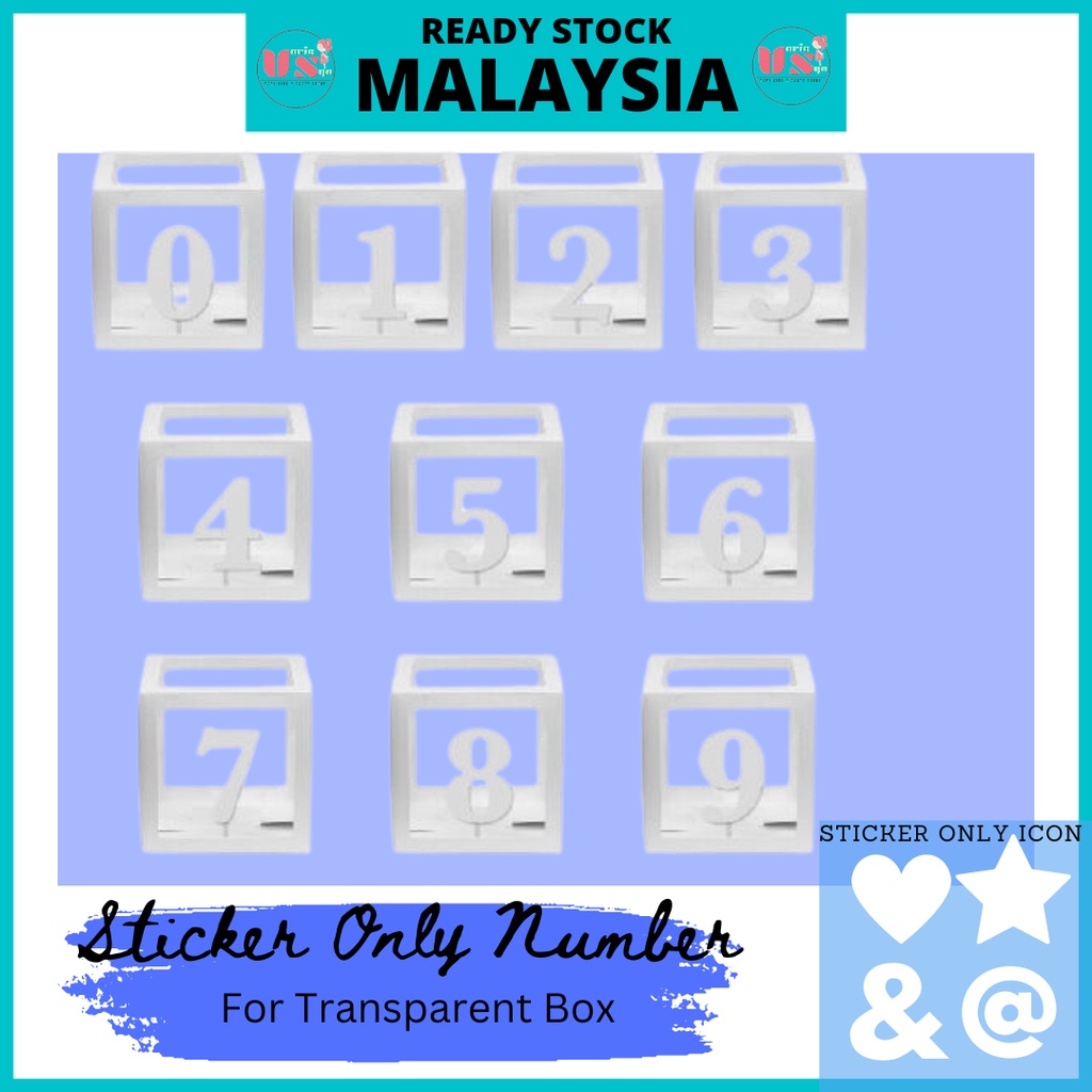 Sticker Number Only for Transparent Box DIY Transparent box | Shopee ...