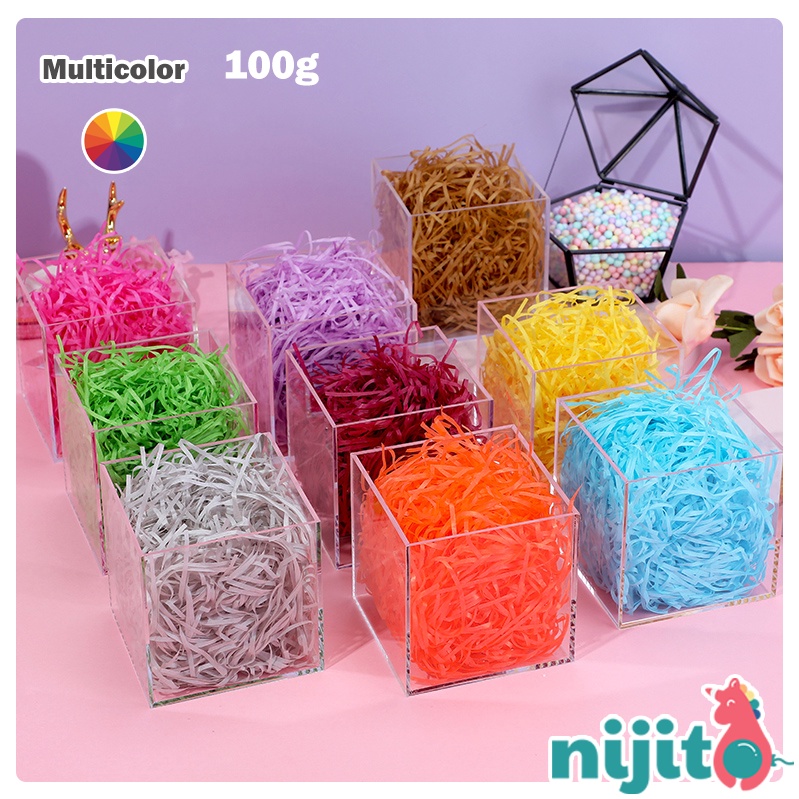 Nijito - Lafite Paper Gift Box Raffia Crinkle Paper Filler Colourful ...