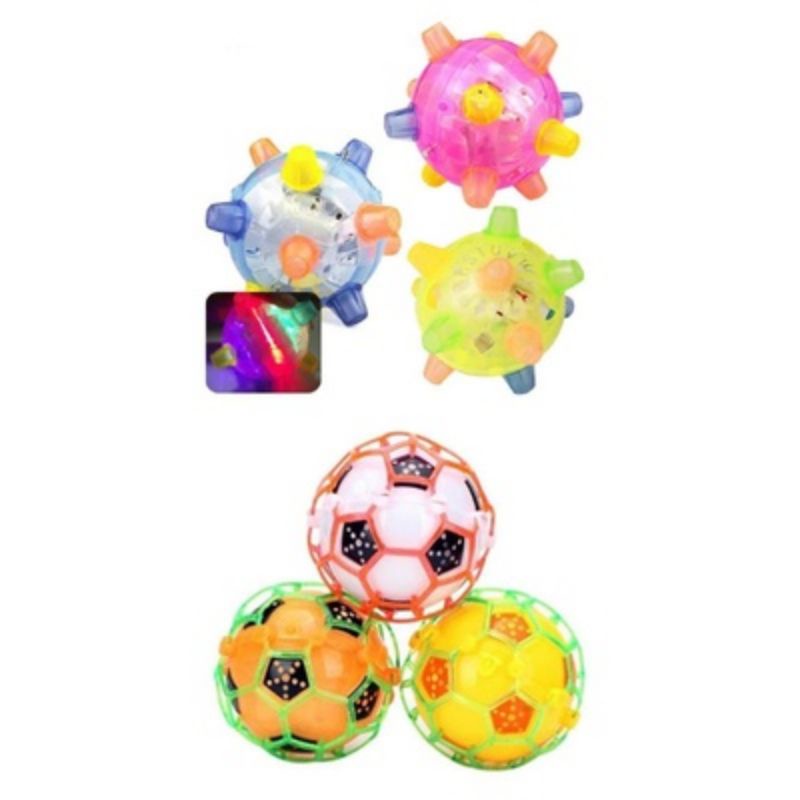 Funny Flashing LED Light Bouncing Dancing Music Ball Kids Toy Birthday ...