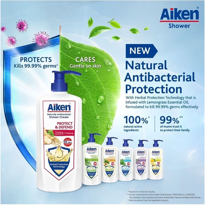 Aiken Antibacterial Shower Cream 950g free 200g | Shopee Malaysia
