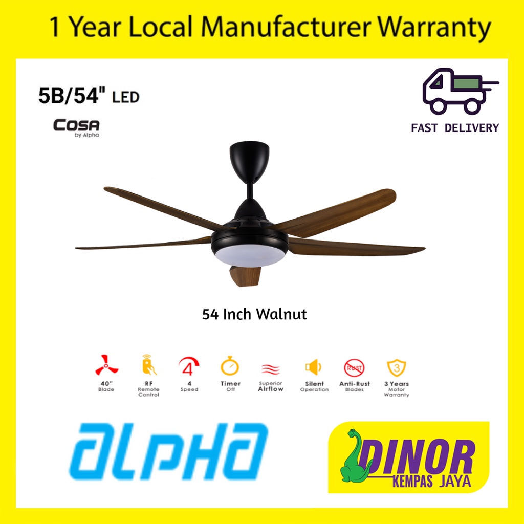 ALPHA Cosa Xpress 54 Inch Designer Ceiling Fan with Remote Control ...