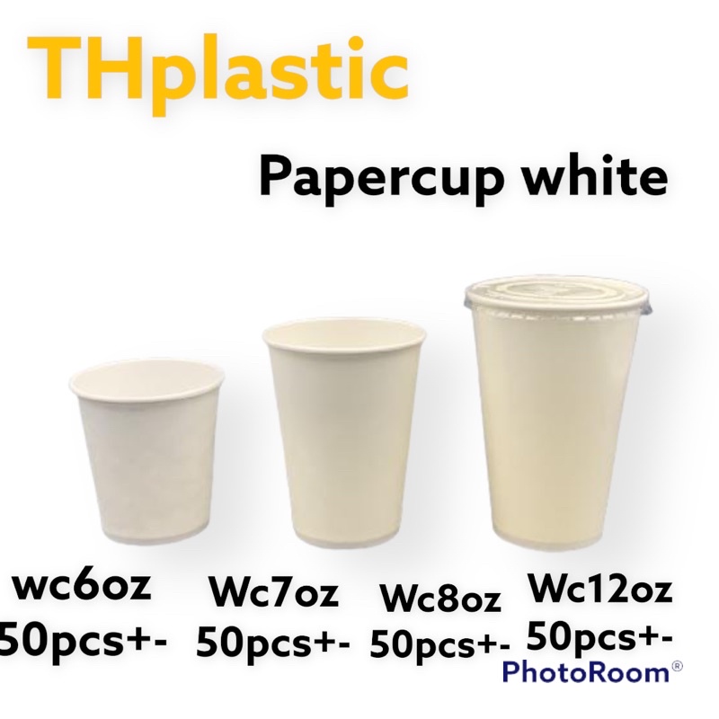 50pcs+-4/6/7/8/12oz Disposable White Drink Paper Cup /Cawan Kertas ...