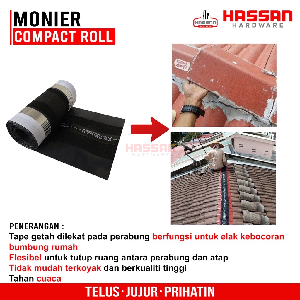 ATAP PERABUNG / MONIER COMPACT ROLL/ Untuk bumbung rumah yang bocor / 1 ...