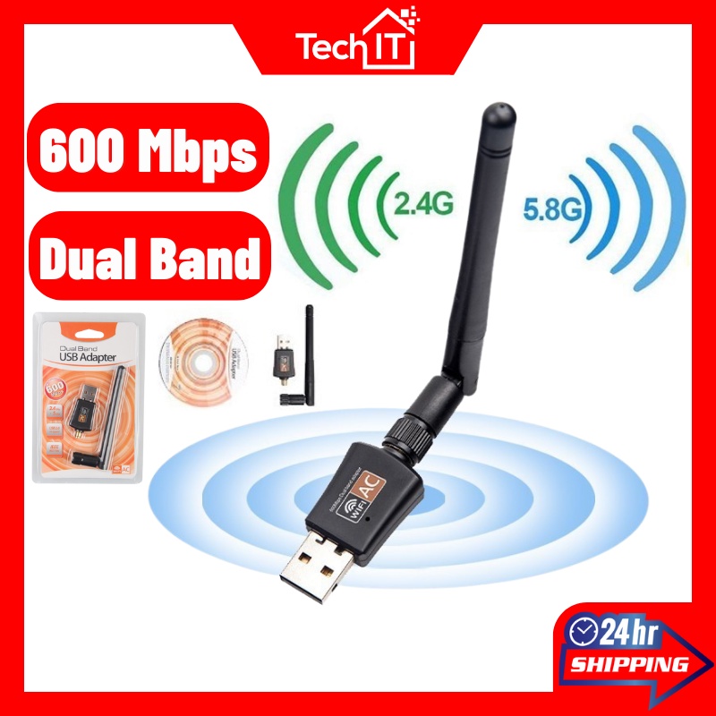 600Mbps WiFi Adapter Wireless Wifi Dongle USB Receiver Wireless Network LAN PC Laptop Antenna ...