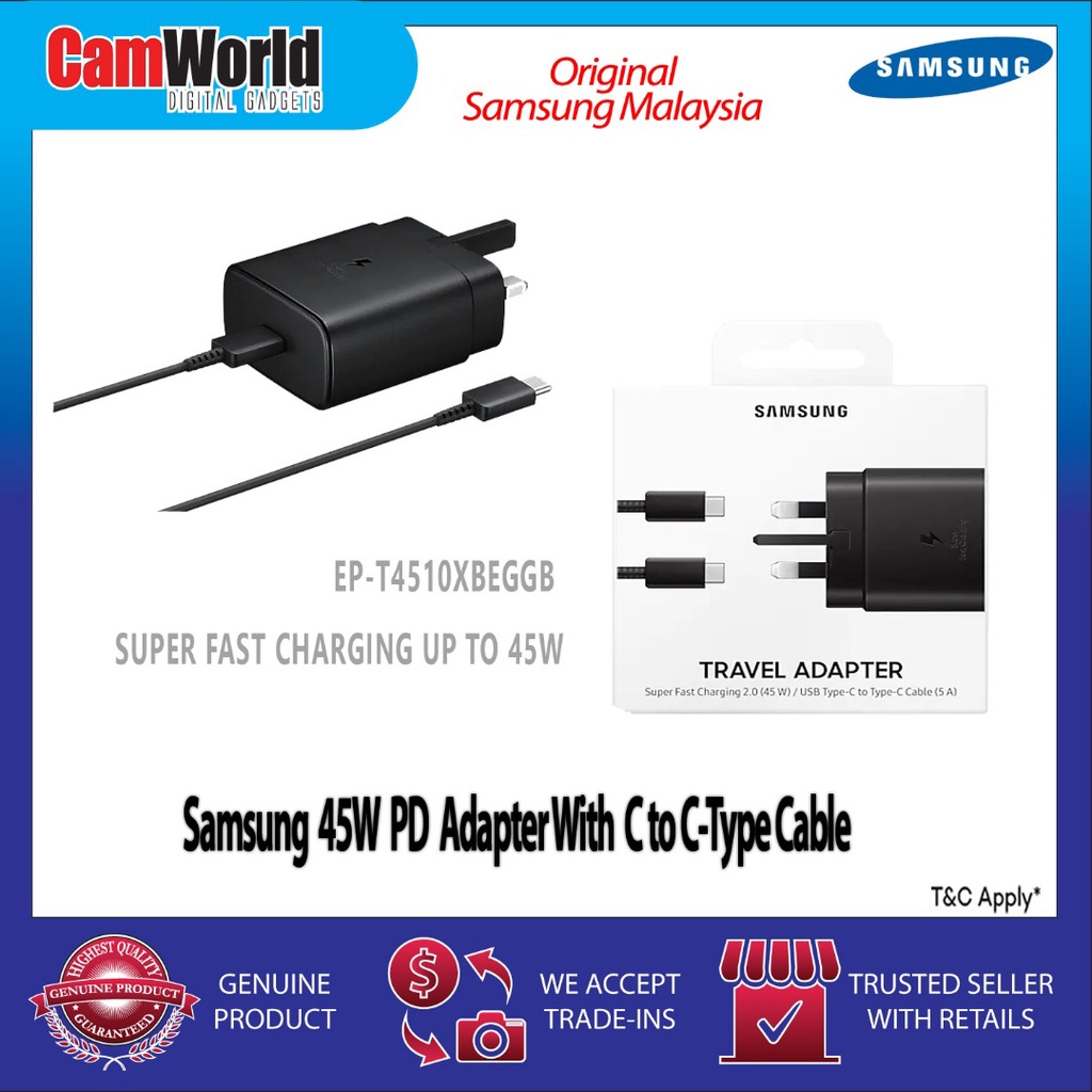 Samsung 45W PD Adapter With C to C-Type Cable ( SAMSUNG MALAYSIA ...