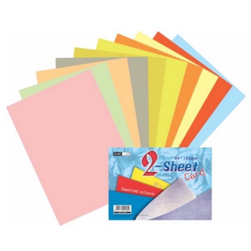 Kami A4 2-sheet card Assorted colours 120 gsm | Shopee Malaysia