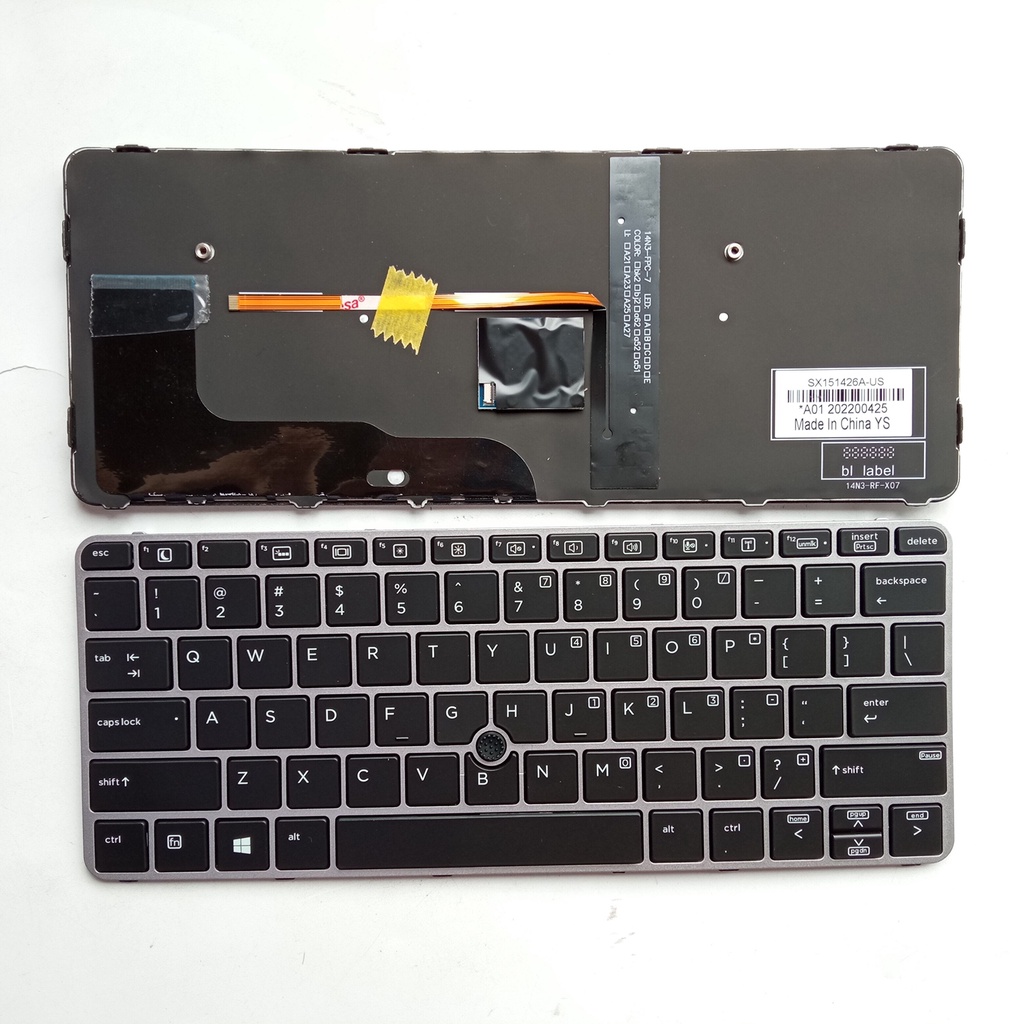For HP Elitebook 725 G3 820 G3 Silver Frame & Mouse Pointer Teclado new ...
