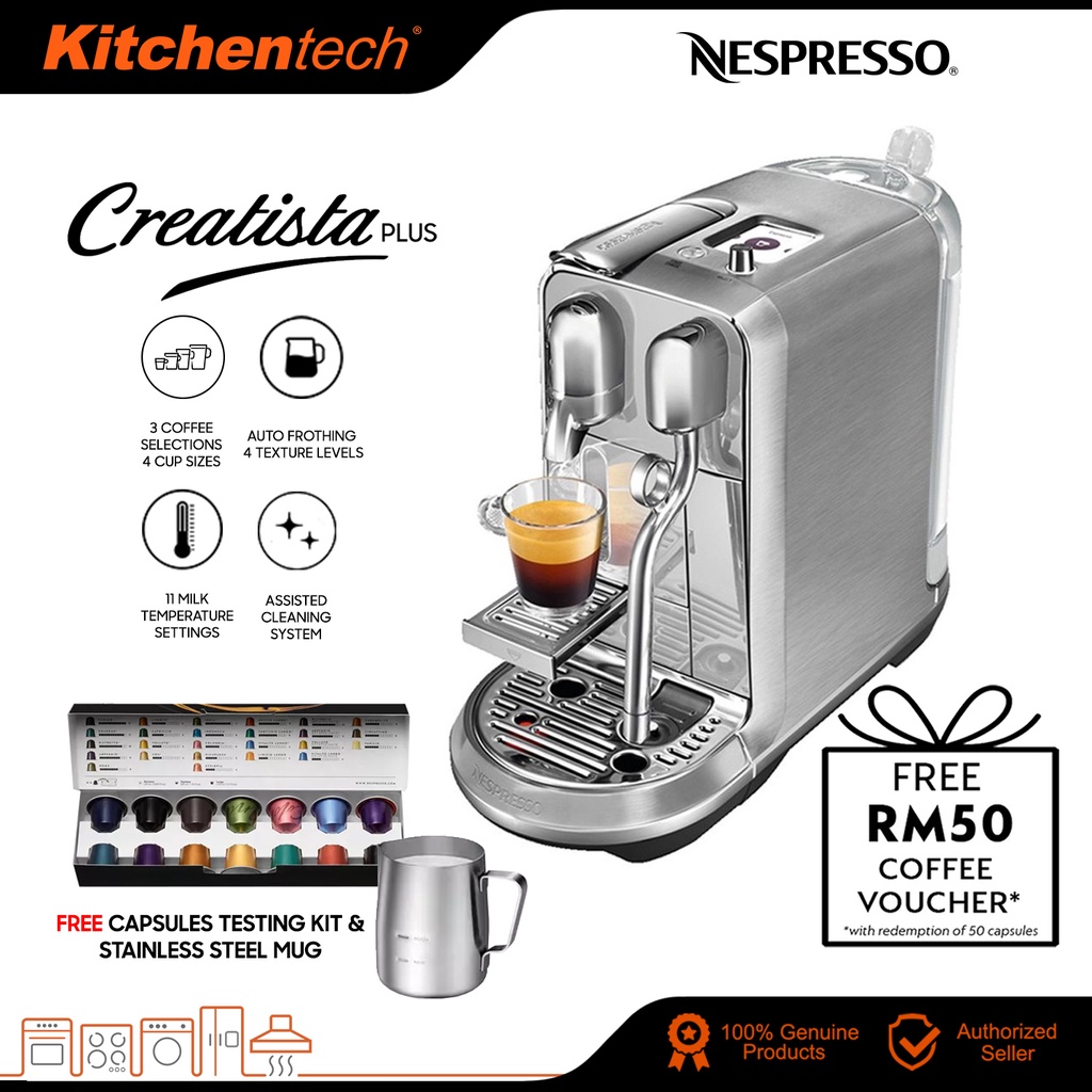 Nespresso J520-ME-ME-NE Creatista Plus Capsule Espresso Coffee Machine ...