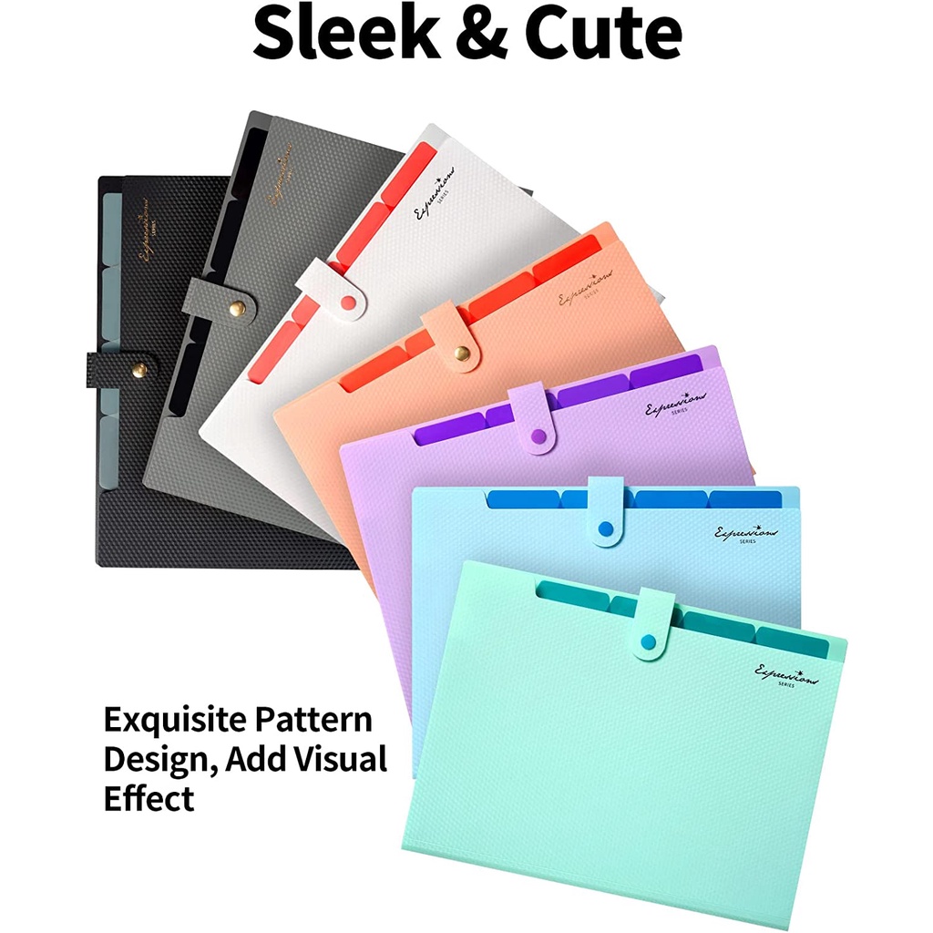 5 Pocket Folder with Labels, Letter Size Expanding File Folder ...