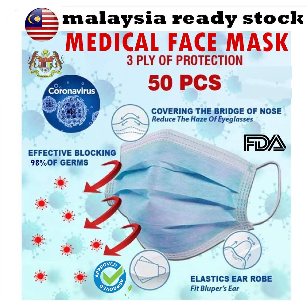 [Ready Stock] Adult Face Mask 3PLY Earloop Protection Face Mask 5.0 ...