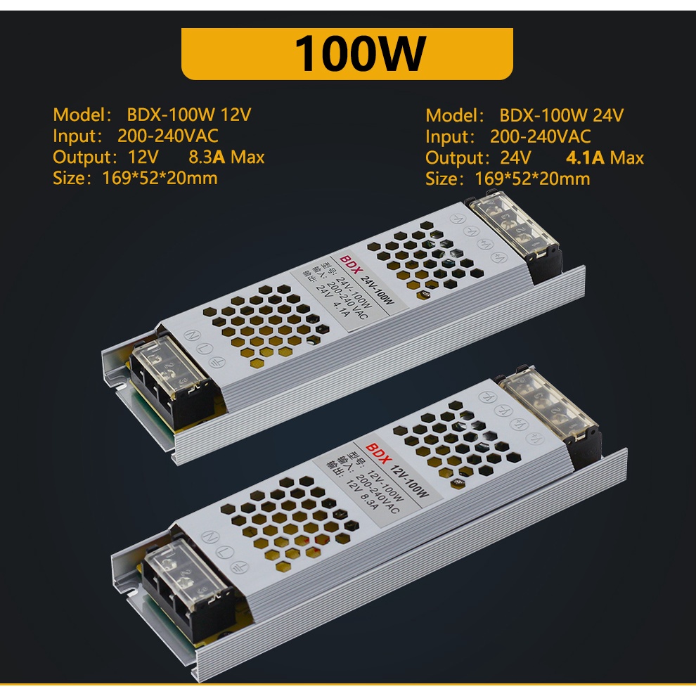 🔥IN Stock🔥Ultra Thin Power Supply DC12V 24V 60W 100W 150W 200W 300W 400W Lighting Transformers ...