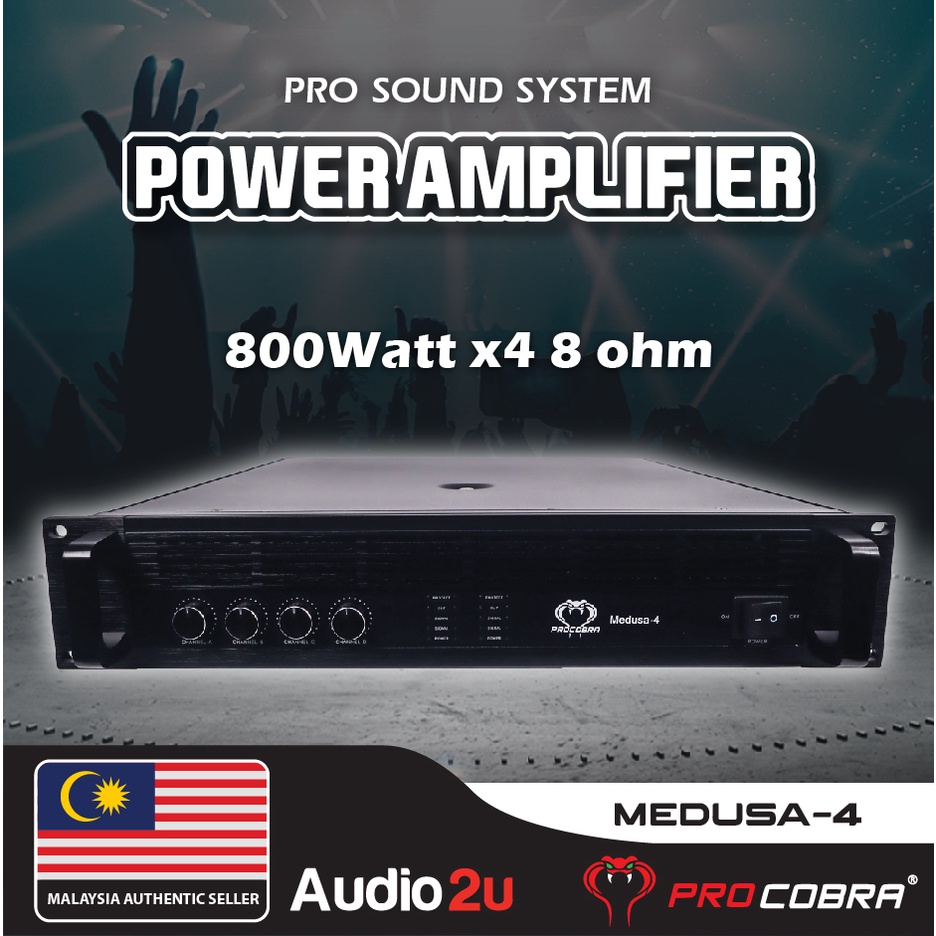 Pro Cobra Medusa-4 Pro Sound Power Amplifier (800W) | Shopee Malaysia