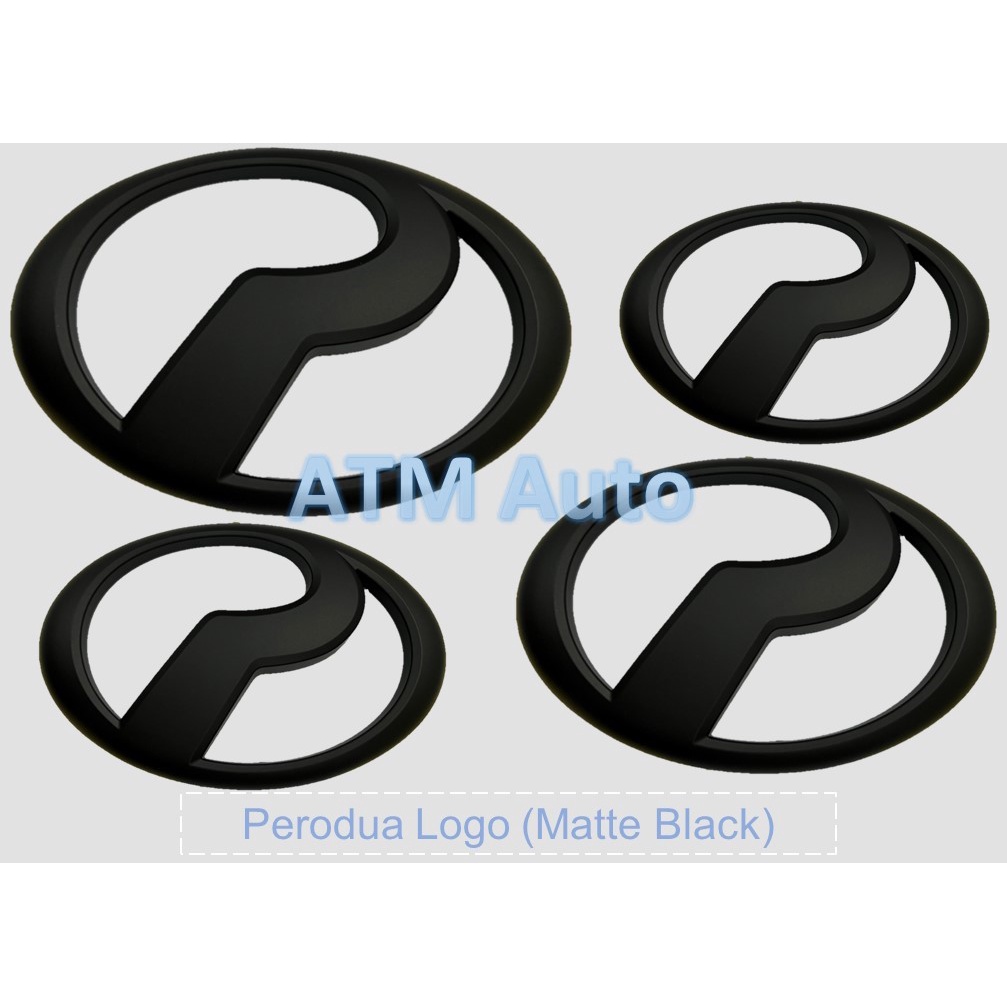 Perodua Logo Emblem Front Rear Matte Black 10cm/11cm/13cm/15cm | Shopee ...