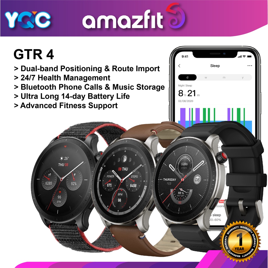 Amazfit GTR 4 | Dual-band GPS & Route Import | 14-day Battery Life ...
