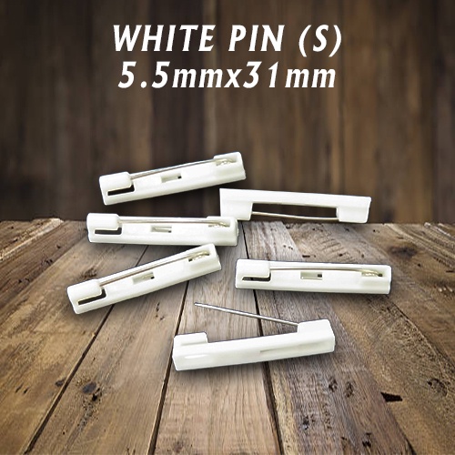 (Wholesale) White Pin (S) 31mm (Length) Attachments for Name Tags ...