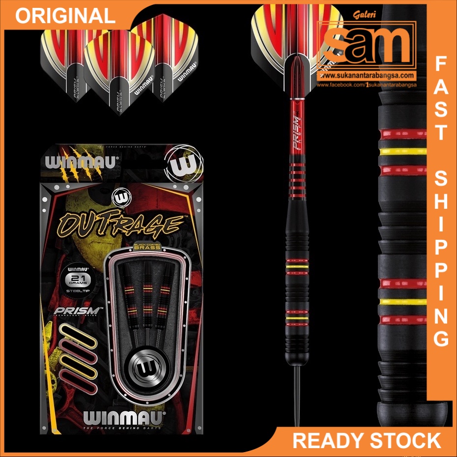 DART MATA KELULI WINMAU 'OUTRAGE' STEEL TIP DART SET | Shopee Malaysia