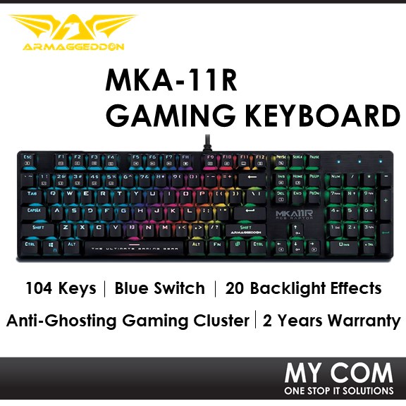 Armaggeddon MKA-11R RGB Edition 2 Blue Switches Mechanical Wired Gaming ...