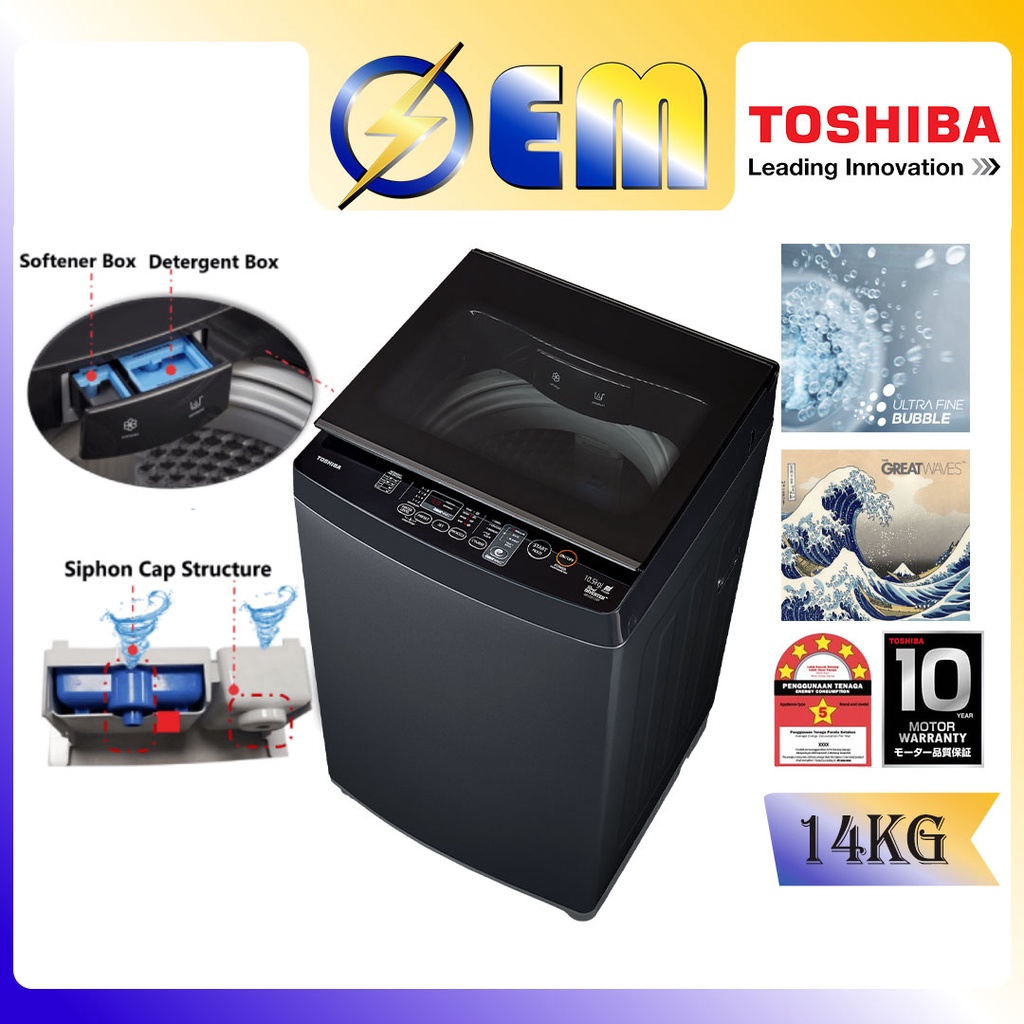 NEW 2022 10.5KG/12KG/13KG/14KG TOSHIBA Direct Drive Motor Washer Mesin Basuh | Shopee Malaysia