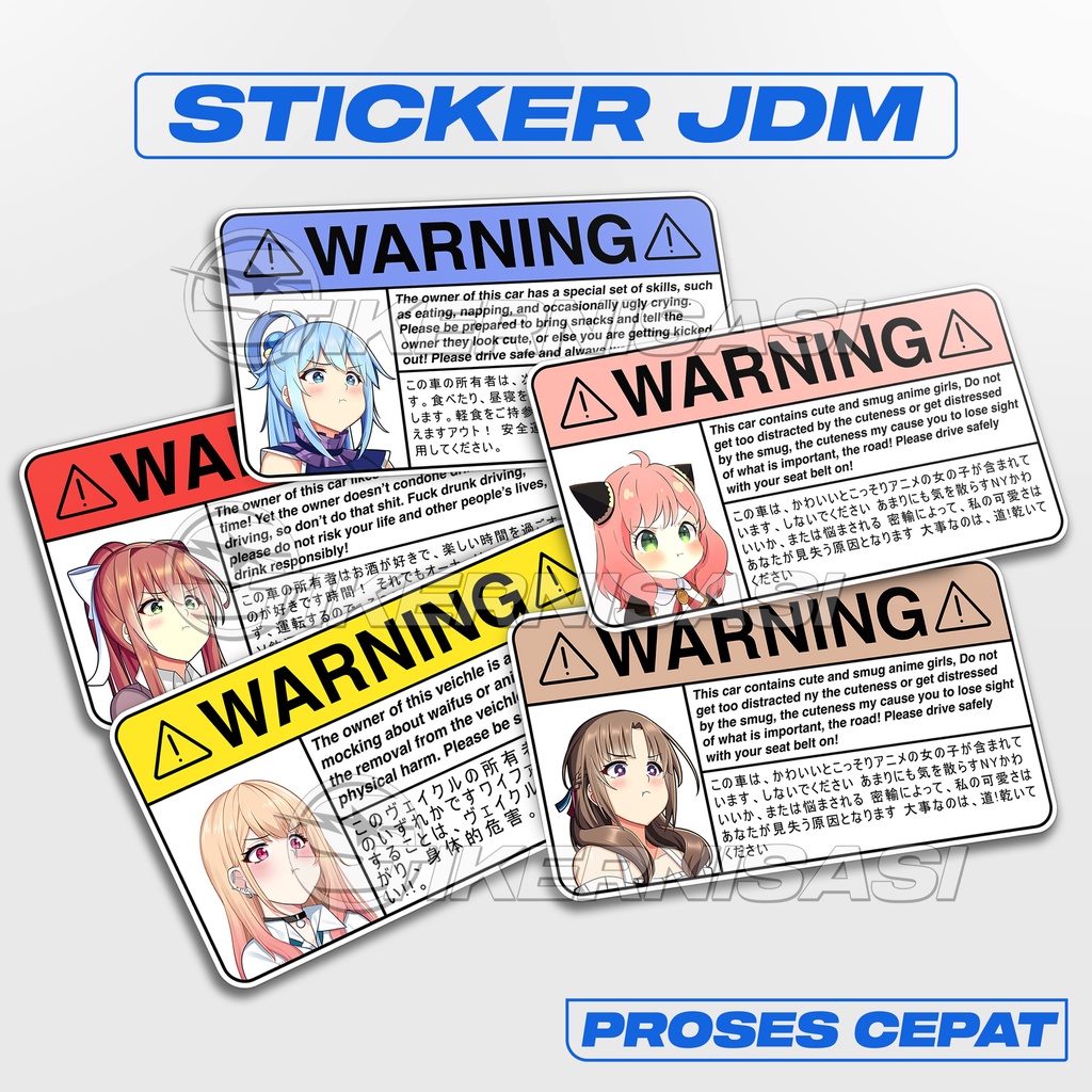 Sticker Slap JDM Warning Anime Vol 2 | Shopee Malaysia