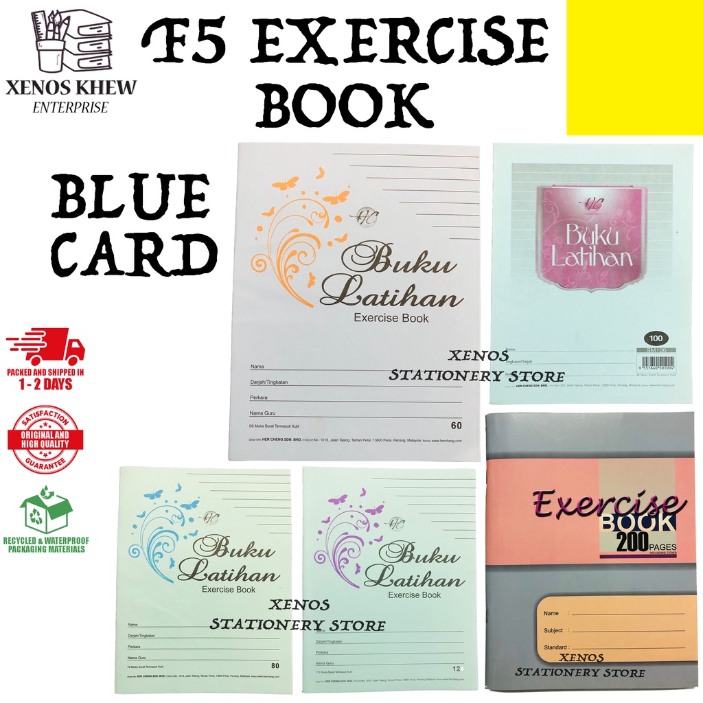 F5 EXERCISE BOOK BLUE CARD SINGLE LINE (60P/ 80P/ 100P/ 120P/ 200P) (READY STOCK) | Shopee Malaysia