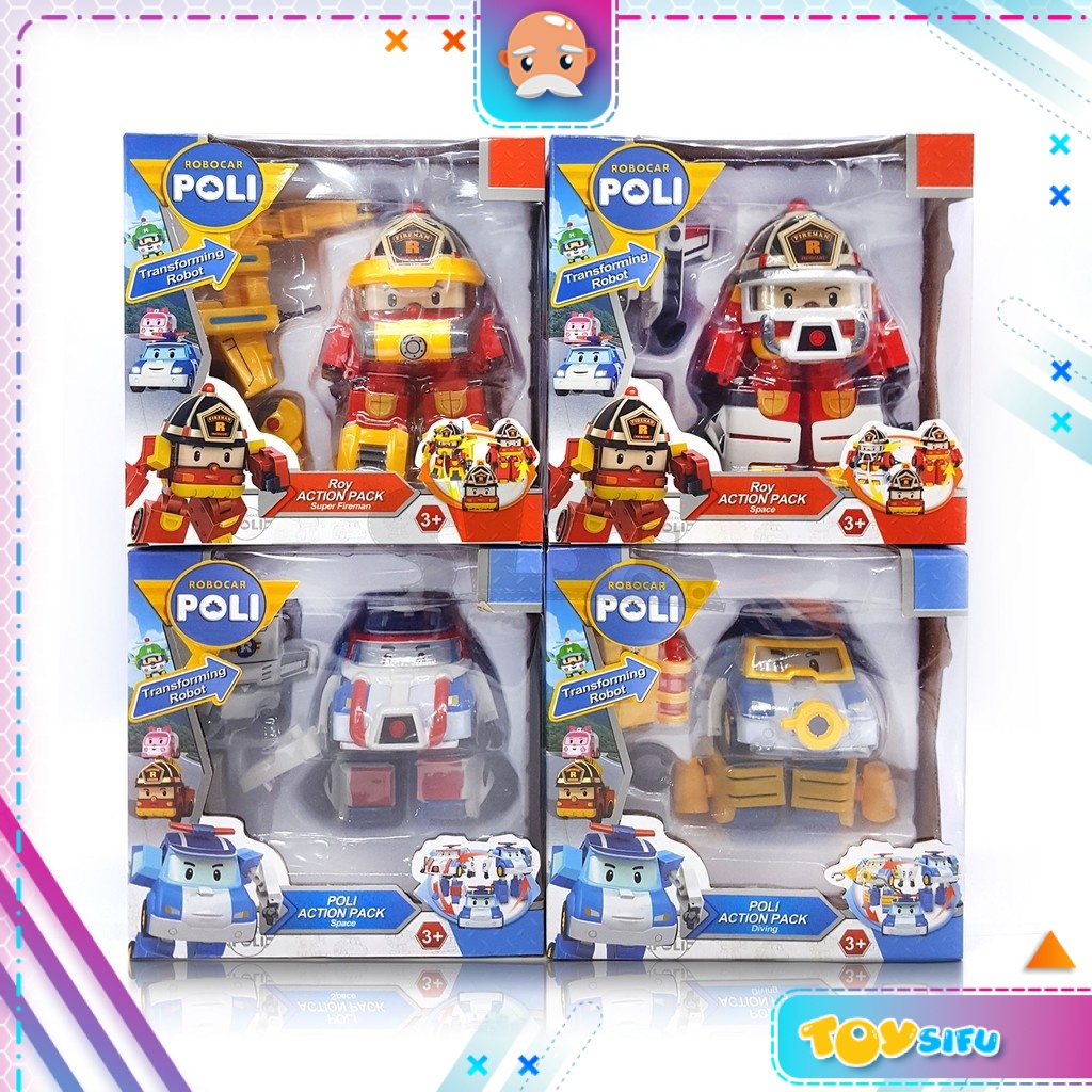 TOYSIFU POLI Transforming Robot Robocar 3 Transforming Forms Toys 4-in ...