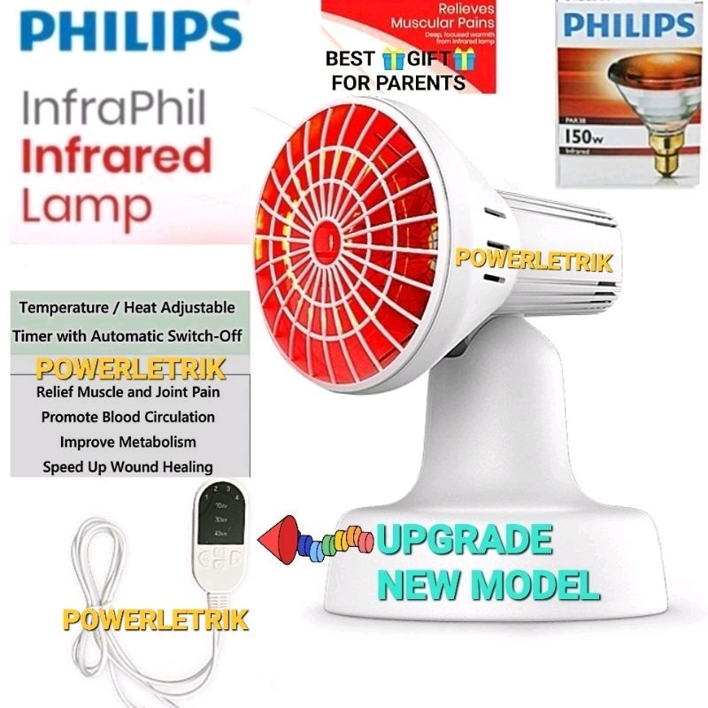 ☀NEW MODEL☀ PHILIPS InfraPhil 150W INFRARED DIMMABLE LAMP HEATER ...