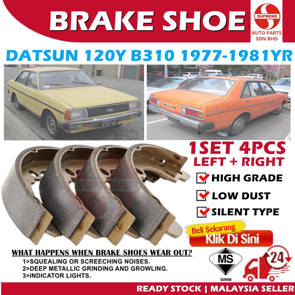 S2U Rear Brake Shoe Nissan Datsun 120Y B310 1977-1981YR K1149 Pam Kasut Brek Lining Belakang ...