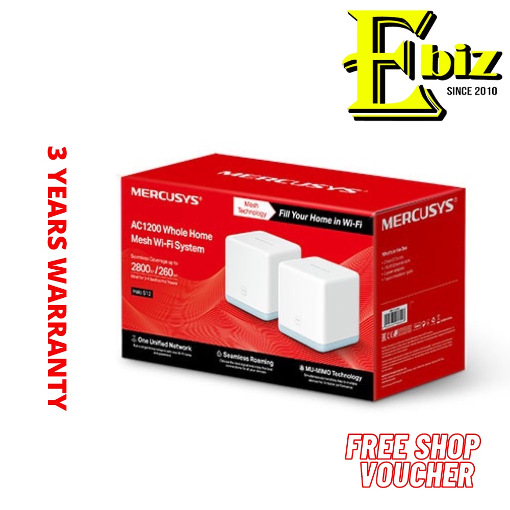 MERCUSYS Halo S12 2 PACK AC1200 Whole Home Mesh Wi-Fi System | Shopee ...