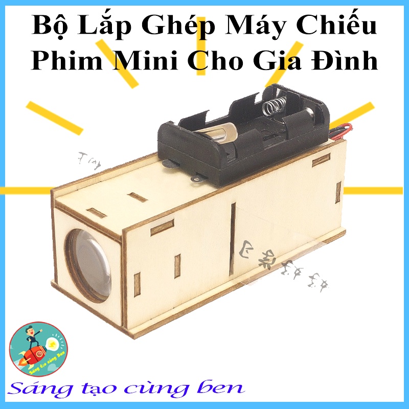 Diy wooden mini movie projector assembly toy, safe creative educational ...
