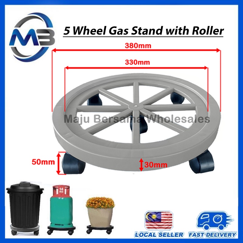 5 Wheel Gas Stand With Roller Colour / Roller Gas Cylinder Trolley ...