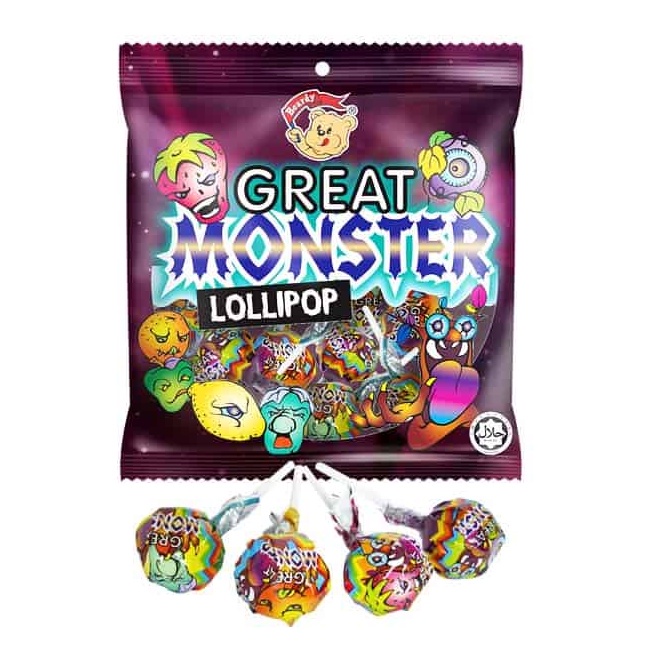 10 Pcs / 100g YLF Licensed Be Scary Eyes Face Great Monster Lollipop ...
