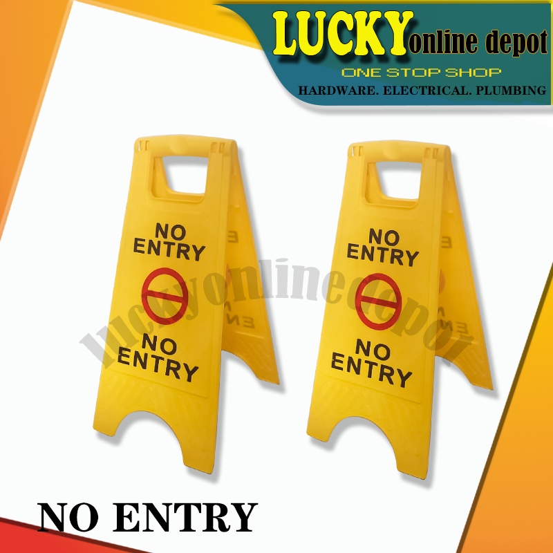 "NO ENTRY" YELLOW FLOOR STAND SIGNAGE | Shopee Malaysia
