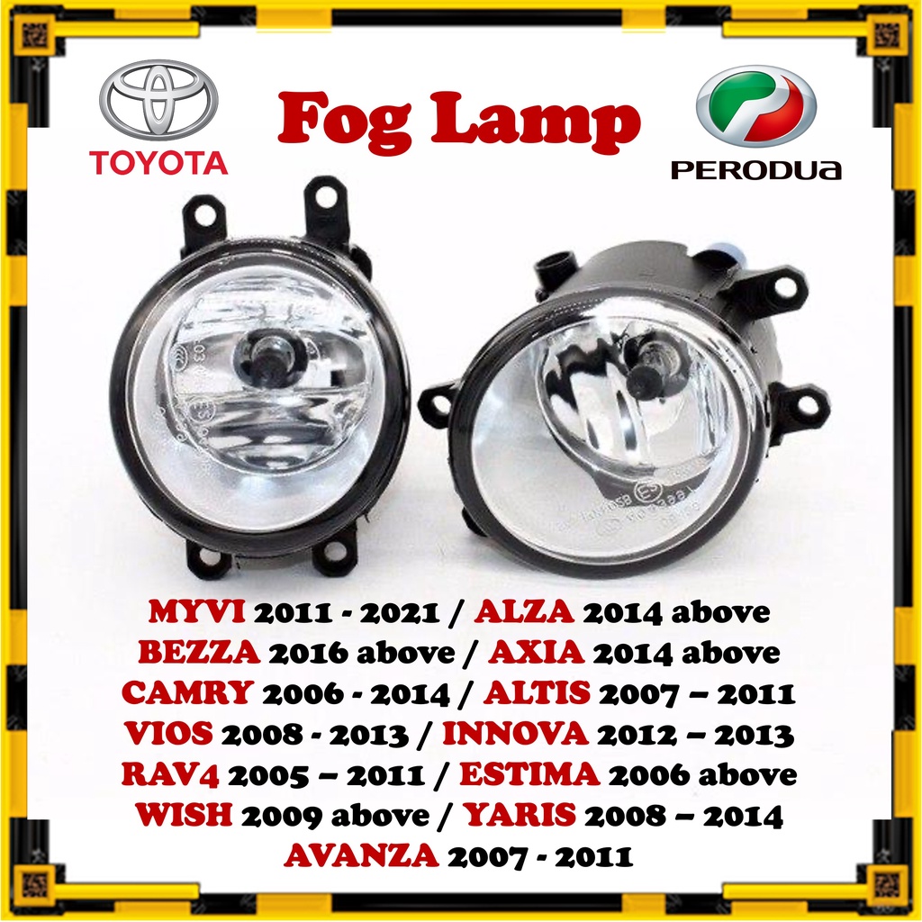 SpotLight / Fog Lamp / Mentol - Perodua Myvi Alza Bezza / Toyota Camry Altis Innova Rav4 Vios ...
